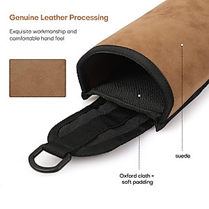 Konelia Archery Back Leather Arrow Quiver Arrow Holder Shoulder Hanged Target Shooting Quiver for Arrows with Front Pockets