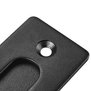 FaithLand 12" Heavy Duty Pull and Flush Door Handle Set in Black, Sliding Barn Door Handle - Fit Doors Up to 2 3/8''