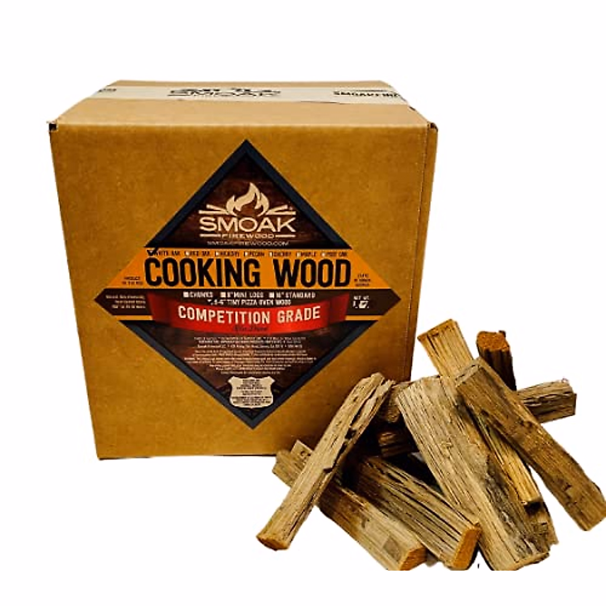 Smoak Firewood Cooking Wood Mini Splits - USDA Certified Kiln Dried (Cherry, 5-6in Tiny Pizza Oven Wood) for Portable Pizza ovens (729 Cubic Inches)