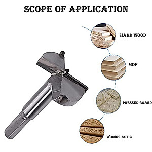 Hegebeck Forstner Drill Bit, 3.3" Wood Drilling Hole Saw Drill Bit, Carbide Tipped Drilling Cutter with 2/5inch Hex Handle, for Wood Plastic Plywood