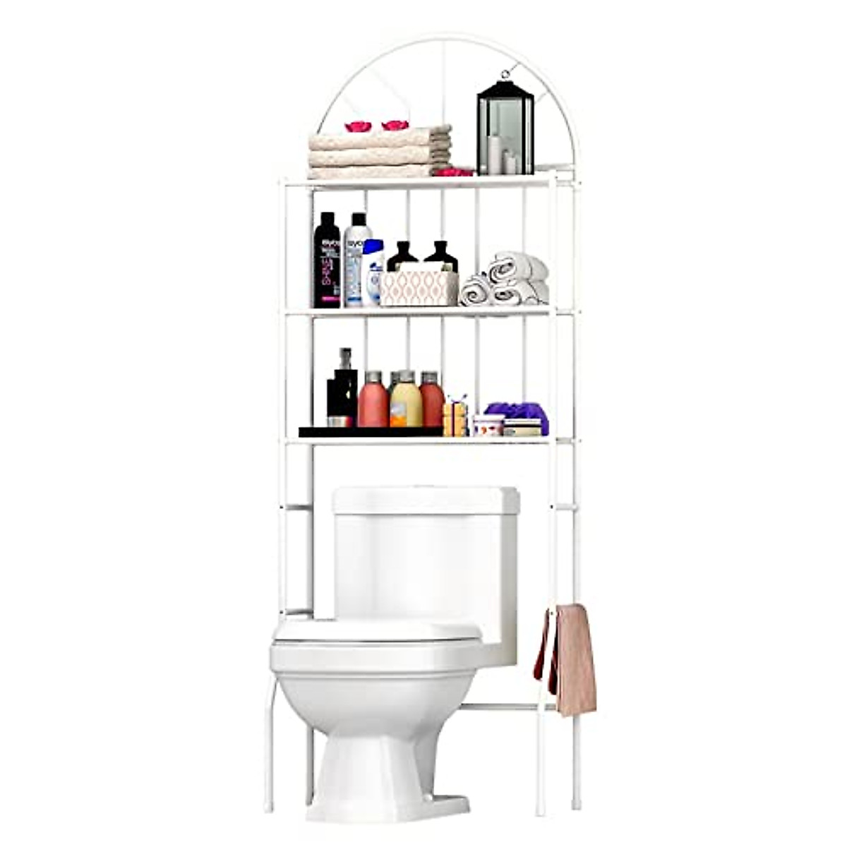 DYRABREST Toilet Storage Rack, 3 -Tier Over-The-Toilet Bathroom Spacesaver Bathroom Shelves Over Toilet-Easy to Assemble, Fit Most Showers on Above Toilet Storage, 25.6" W x 13.4" D x 69.7" H