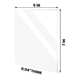 LaVie Home 10 Pack of 5" x 7" PET Sheet/Plexiglass Panels 0.04" - Quality Shatterproof, Lightweight, and Affordable Glass Alternative. Use for Crafting Projects, Picture Frames, Protective Film