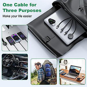 Quanlex 4 in 2 Watch Charger for Samsung Watch, USB-C, Micro USB and Lightning Cable, Galaxy Watch Charger for Samsung Galaxy Watch 3 4 5 Pro 4 Classic, Active 2 1, Galaxy S23/S22/S20, iPhone