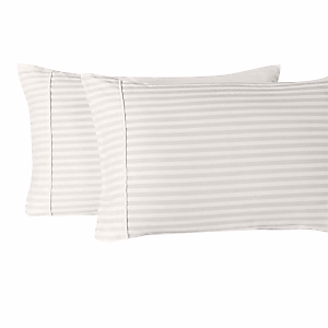 Royal Tradition Striped 300 Thread Count, 100 Percent Cotton 4PC Queen Bed Sheets Set with Deep Pockets, Ivory