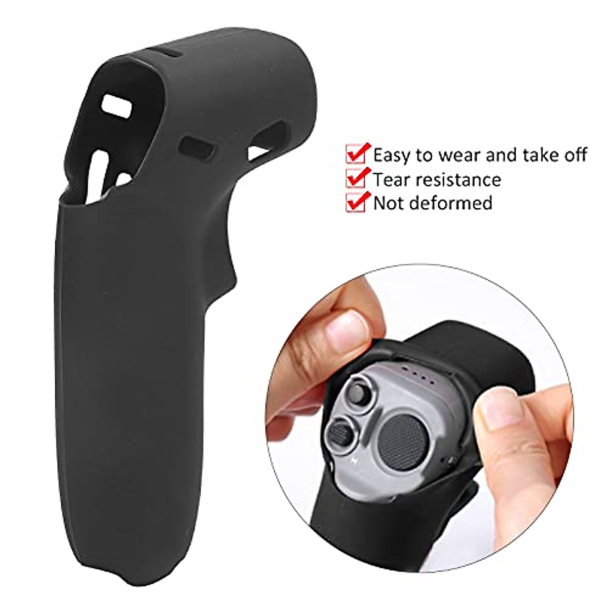 FastUU Joystick Protective Sleeve, Joystick Protector Anti Drop Ergonomic Anti Scratch Soft for FPV(Black)