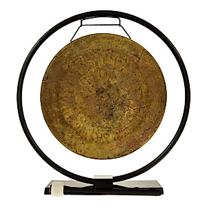 14" Gongs on the Au Courant Gong Stand - 14" Atlantis Gong. Includes Gong of your Choice, Stand, & Mallet/Traditional Chinese Gong/Great for Meditation & Sound Healing/Bronze Gong