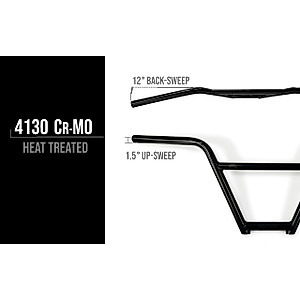 Elite BMX Handlebar 4pc Chromoly 4130 Destro Bar, And Pee Wee. Also, Available The Stealth 2pc Handlebar (4pc - Matte Black)