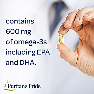 Puritans Pride Double Strength Omega-3 Fish Oil 1200 Mg, 180 Count