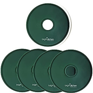 4 Fruit Leather Silicone Dehydrator Sheets with EDGES - NON-Toxic for Nesco Round Dehydrators Lip Mold Hold Batter Liquids Fruit Roll Up Fruit Leather Circle ReUsable Flexible Non Stick