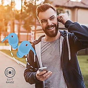 COOLBUDS True Wireless Earbuds w Touch Controls | Rechargeable Ear Buds Wireless Bluetooth Earbuds | 18-HR Batt, Charging Case | Siri & Google Assistant, Bluetooth Headphones, Auto Pair, Blue