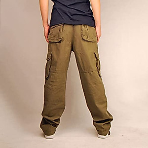 Blczomt My Orders Camouflage Cargo Pants for Men Washed Casual Military Tactical Pants Combat Multi Pockets Hiking Pants Deals of The Day Men's Cargo Pants Yellow S