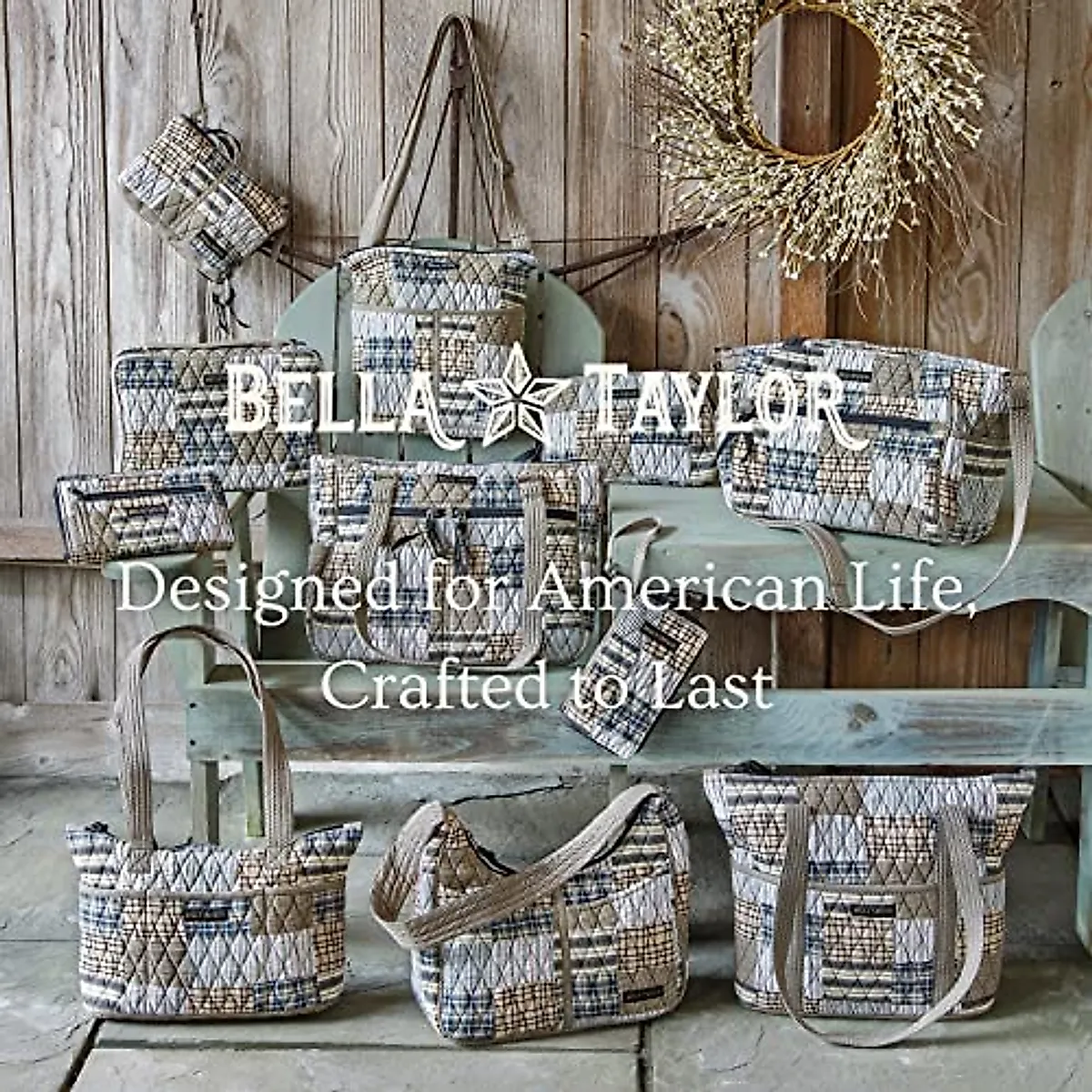 Bella Taylor Ashmont Blakely Quilted Cotton Country Patchwork Small Shoulder Hobo Bag