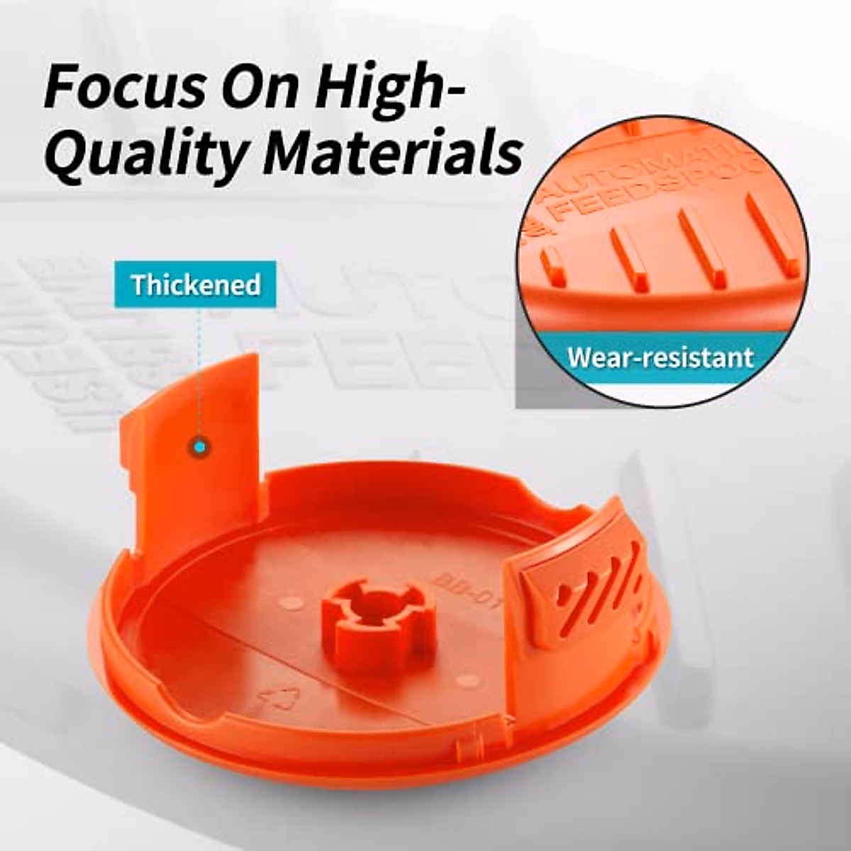 Trimmer Line Cap and Spring for BLACK+DECKER,Trimmer Replacement Spool Cap Covers Compatible for Black+Decker AFS Trimmer (RC100P),Black and Decker Weed Eater Parts,4 Pack ( 4 Spool Cap+4 Spring )