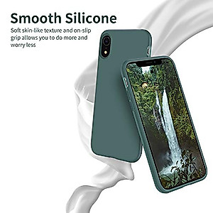 OTOFLY iPhone XR Case, [Military Grade Drop Protection] Premium Soft Liquid Silicone Rubber Full-Body Protective Bumper Case for iPhone XR 6.1 inch （Pine Green）