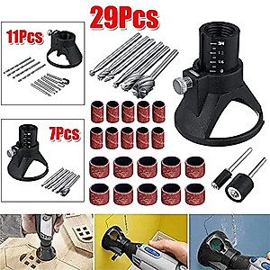 29PCS Rotary Multi Tool Cutting Guide Attachment Kit,Lots Rotary Multi Tool Cutting Guide Hss Router Drill Bits Attachment Small Electric Grinding Sandpaper Combination Accessories