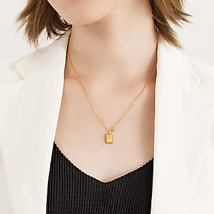 CHOW SANG SANG Cultural Blessings 999.9 24K Solid Gold Price-by-Weight 7.86g Gold Wealthy Gold Bar with Gold Bead Necklace for Men and Women 93771N | 18.5", (47 CM)