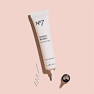 No7 Instant Illusion Wrinkle Filler - Smoothes + Blurs Fine Lines and Wrinkles - Skin Plumping Anti Wrinkle Treatment - Younger Looking Skin Anti Aging Serum (1oz)