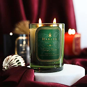Harlem Candle Company Vintage Garden Luxury Candle, 12 oz Glass Jar, Double Wick, Soy Wax, Gift Box, Wild Berry, Rose, Absinthe, Angelica, Strawberry Musk, and Birch