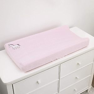 Carter's Unicorn Snuggles Pink, Aqua, Grey 4Piece Nursery Crib Bedding Set - Comforter, 100% Cotton Crib Sheet, Dust Ruffle, Changing Pad Cover, Pink, Aqua, Grey,