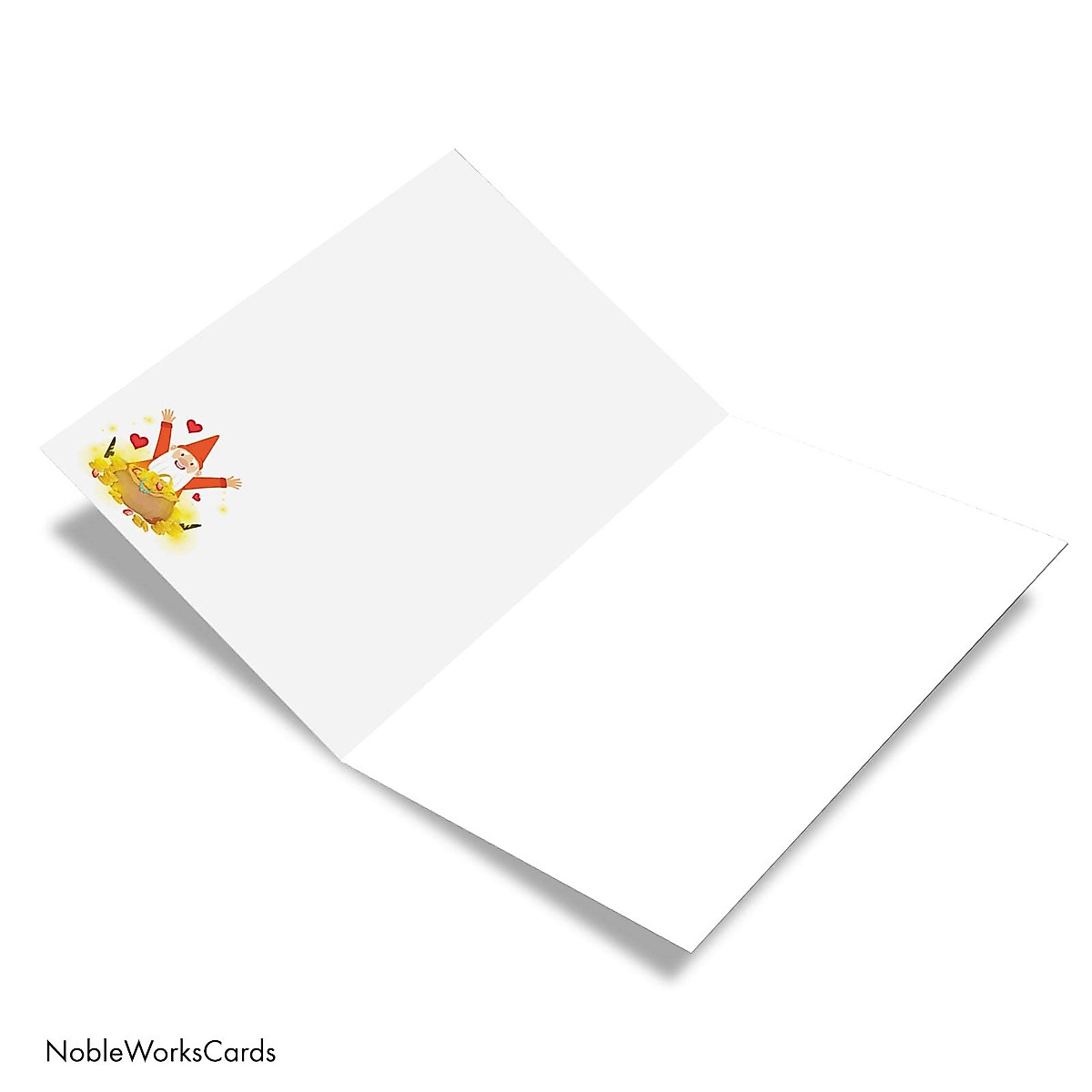 NobleWorks - 1 Hilarious All Occasions Blank Humor Greeting Card with 5 x 7 Inch Envelope - Cute, Adorable Word Play for Men and Women (1 Card) - Friendly Garden Gnomes C6441AOCB