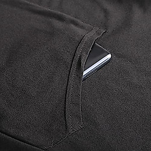 Men's Hooded Tank Tops Gym Workout Training Hoodies Sleeveless Bodybuildng Muscle Cut Off T-Shirt with Pocket Black L