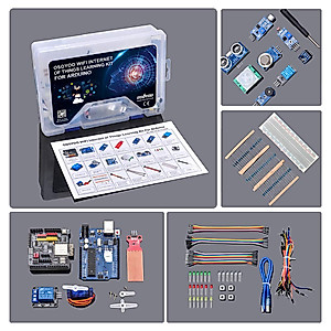 OSOYOO WiFi Internet of Things Learning Kit for Arduino | Include ESP8266 WiFi Shiled | Smart IOT Mechanical DIY Coding for Kids Teens Adults Programming Learning How to Code