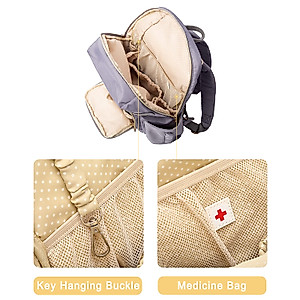 ZWFLAU Diaper Bag Backpack, Diaper Bags,Diaper Bag Tote for Mom Dad,Multifunction Waterproof Travel Diaper Back Pack for Daily Camping Picnic (Grey)