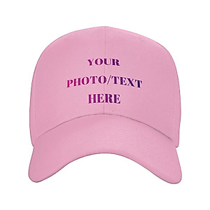 Custom Hat Design Your Photo Text Logo Personalized Baseball Cap Adjustable Trucker Dad Hats for Men Women Pink