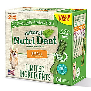 Nylabone Nutri Dent Natural Dental Fresh Breath Flavored Chew Treats Small - Up to 15 Ibs. 64 Count