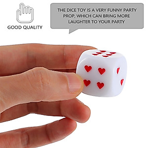 jojofuny Acrylic Dice 8pcs carnival party games kids brain teasers dice for teaching math 25MM Heart Dice