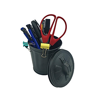 AITING Mini Trash can & Iron Garbage can Pencil Cup Holder 2pcs (Green)