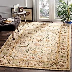 SAFAVIEH Antiquity Collection 8'3" x 11' Brown / Green AT14F Handmade Traditional Oriental Premium Wool Area Rug