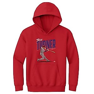 500 LEVEL Trea Turner Youth Sweatshirt (Youth Hoodie, X-Large, Red) - Trea Turner Philadelphia Chisel WHT