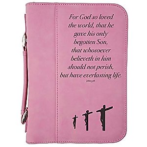 John 3:16 Engraved Pink Bible Cover | 7 1/2" x 10 3/4"