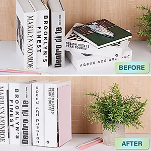 Zyners Metal Bookends,4 Pairs/8 Pieces Heavy Duty Bookends for Shelves Heavy Books, Anti-Slip Design Book Stopper for Magazines, DVDs, Kids, Girls(8 x 5.3 x 4 inches)