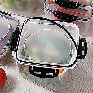Bellaware 5 PCS Sandwich Containers with Locking Lid, 100% Airtight Kitchen Food Storage Containers Microwave & Dishwasher Safe, BPA-Free Lunch Box for Kids