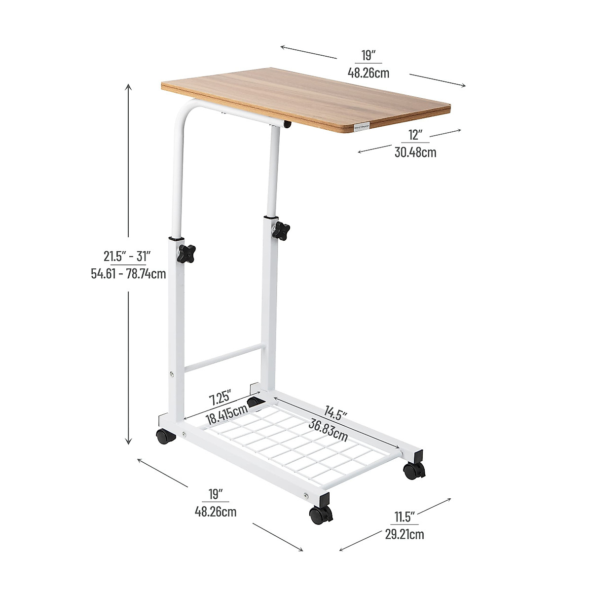 Mind Reader Standing Desk, Laptop Stand, Height Adjustable, Computer Table, Work Table, MDF, 19" L x 12" W x 31" H, Black