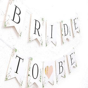Bride To Be Banner - Bridal Shower Decoration,Greenery Bride To Be Banner,Bachelorette Party Banner,Engagement And Wedding Party Decorations,