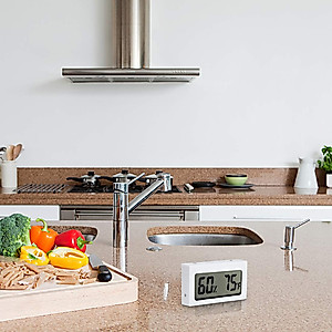 Monitor Digital Indoor Hygrometer with LCD Display Temperature Gauge Humidity Meter for Home or Greenhouse (Black+White, 4 Pack)