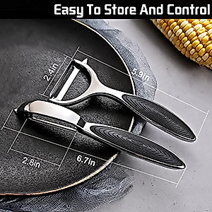 Vegetable Peeler for Kitchen, NewGF Fruit Potato Carrot Apple Peeler, Good Grip and Durable Y and I Shaped Stainless Steel Peelers, with Ergonomic Non-Slip Handle & Sharp Blade (2PCS)