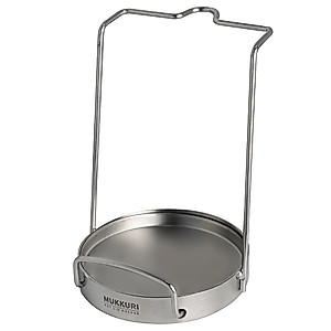 Mukkuri Pot Lid Organizer, Pot Lid Holder 304 Stainless Steel Pot Lid Stand,Lid and Spoon Rest Cutting Board Holder,Pot Lid Rack for Kitchen Utensil(Silver)