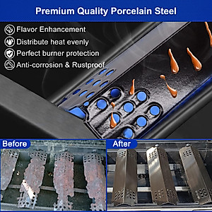 Aibabcue Grill Replacement Parts for Charbroil 463436215, 463436214, 463436213, 467300115, 463234413, 461334813, 466436213 Grill Model, Heat Plate Burner Cover, Grill Burner, Carryover Tube, Igniter