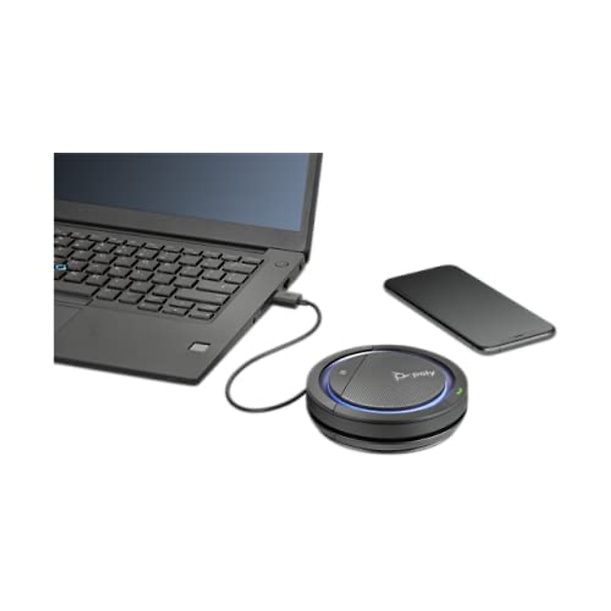 Poly Calisto 5300 Personal Bluetooth Speakerphone (Plantronics) - Connect to PC/Mac via USB-A and Cell Phone via Bluetooth - Works with Teams (Certified), Zoom, and More