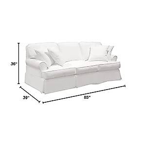 Sunset Trading Horizon Slipcovered Warm White Sofa, Small,