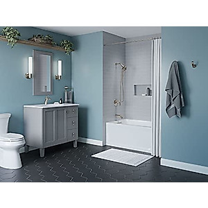 KOHLER K-1123-LA-0 Archer 60-Inch x 32-Inch Alcove Bath with integral apron, integral flange and left hand drain, White, one-size