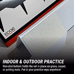 EyeLine Golf 70 Degree Edge Putting Plane Rail - Portable use Outdoors or Indoor Putting mat. Training Aid. Made in USA. Alignment, Stroke Length, Stroke Path Instant Short putt Improvement. 24 in.