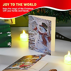 JOYIN 72 PCs Cute Merry Christmas Greeting Cards with Envelopes for Holiday Parties, Gift Giving, Winter Christmas Season, present Giving, Xmas Gifts Cards