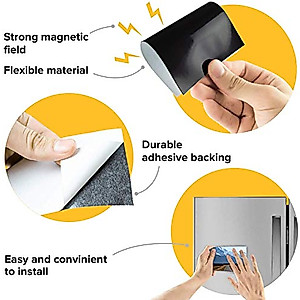 Magnetic Sheets with Adhesive Backing - Each 4" x 6" - Flexible Magnetic Paper with Strong Self Adhesive - Sticky Magnet Sheets for Photo and Picture Magnets, Stickers and Other Craft Magnets