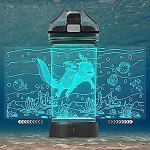 Lampeez Axolotl Water Bottle, Axolotl Gift Light Up Kids with 3D Design- 14 OZ Tritan BPA Free Eco-Friendly - Cool Drinking Cups Gift for School Kids Boy Girl Child Christmas Holiday