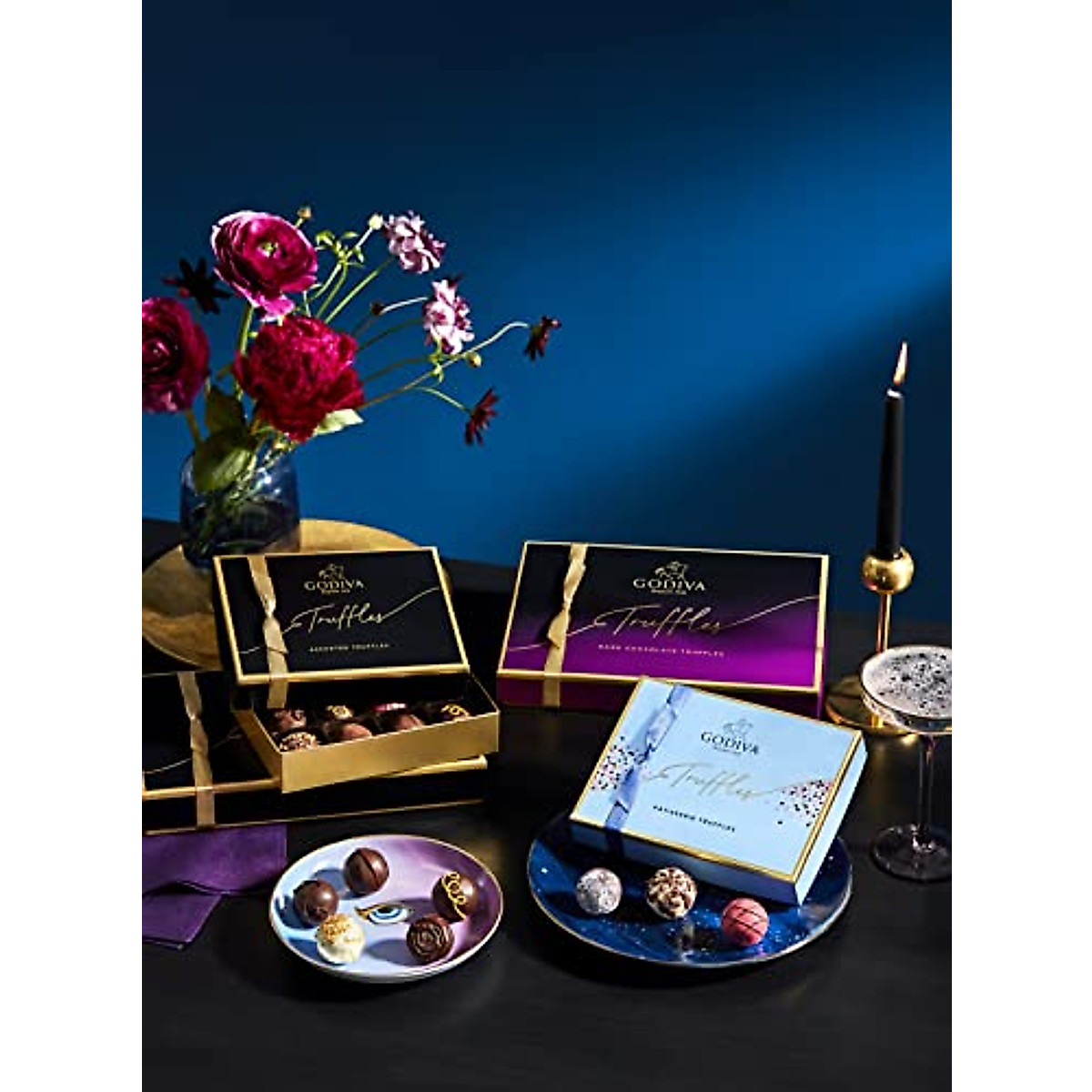 Godiva Chocolatier Dark Chocolate Truffles Assorted Chocolate Gift Box, 24 pc.